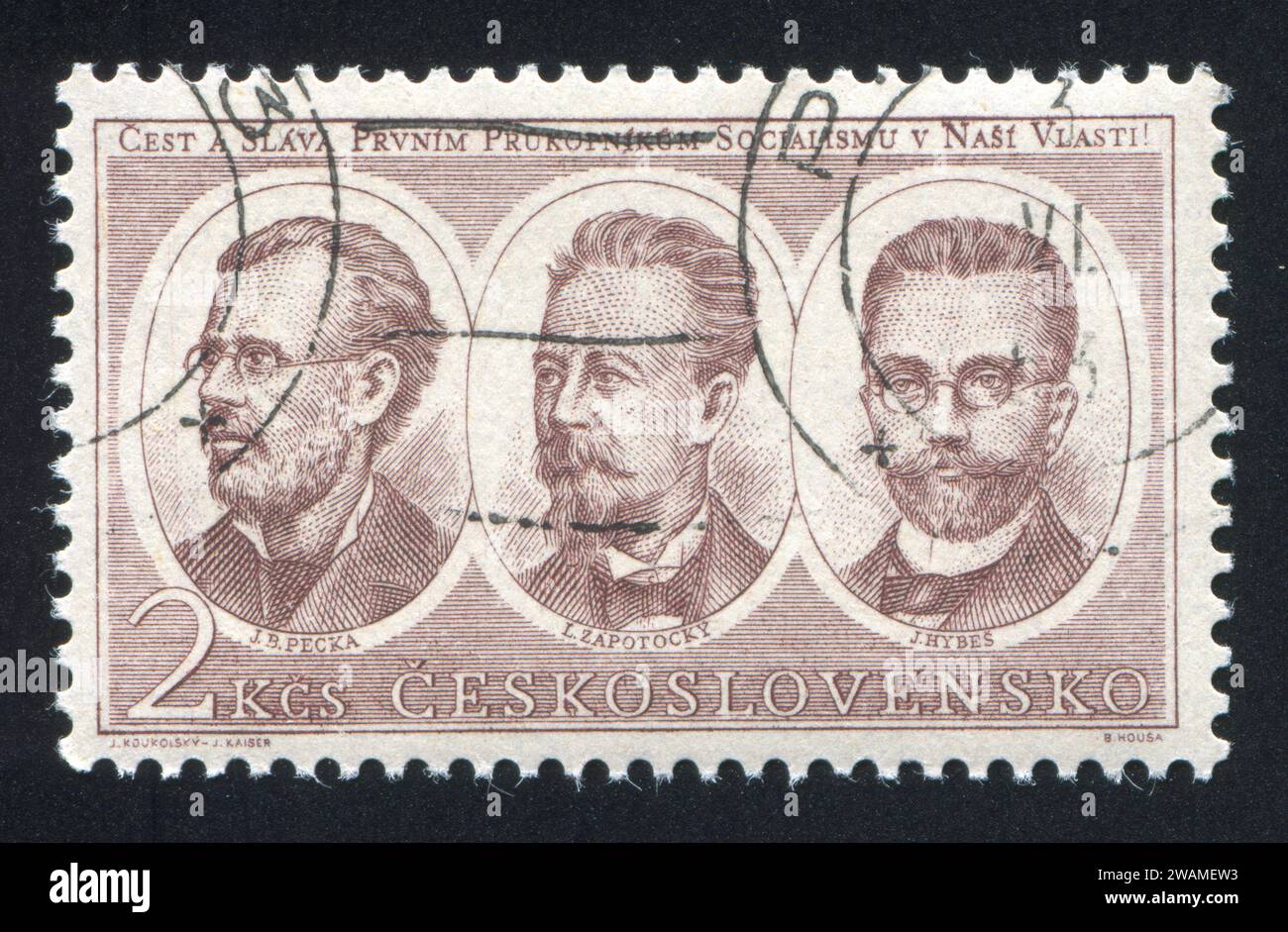 CZECHOSLOVAKIA - CIRCA 1953: stamp printed by Czechoslovakia, shows ...