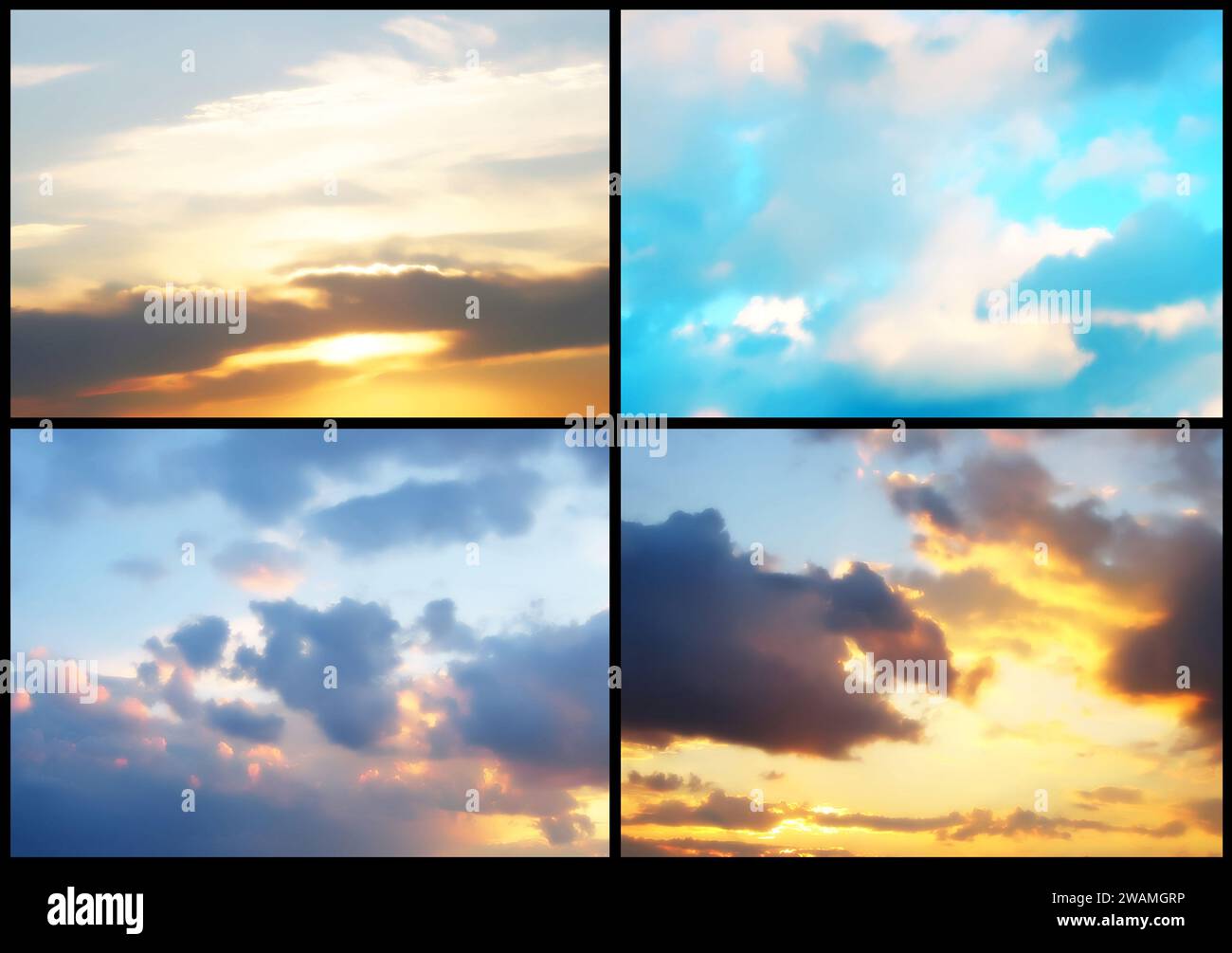 Collage of beautiful sky background Stock Photo - Alamy