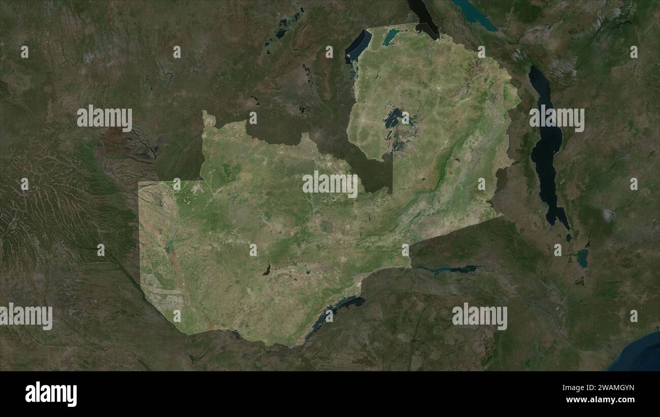Zambia highlighted on a high resolution satellite map Stock Photo - Alamy