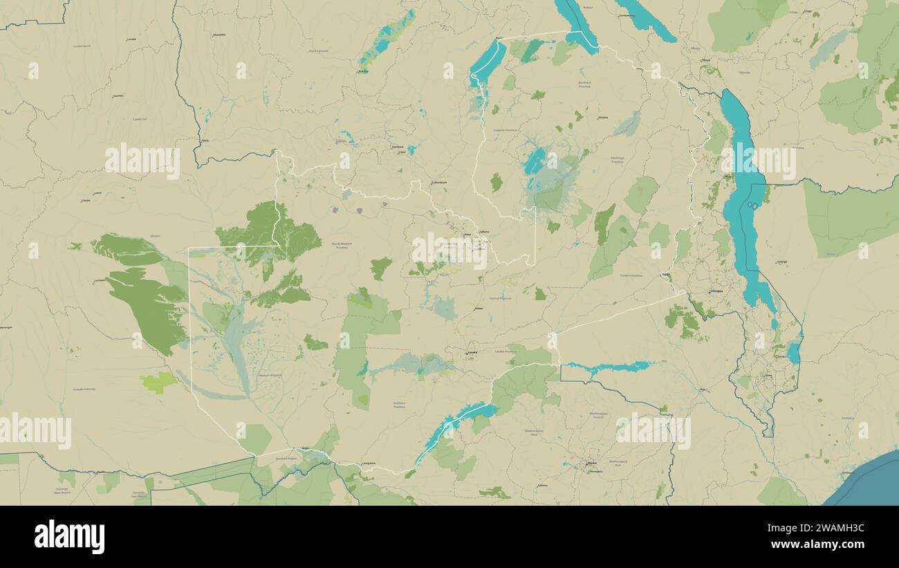 Zambia topographic map hi-res stock photography and images - Alamy