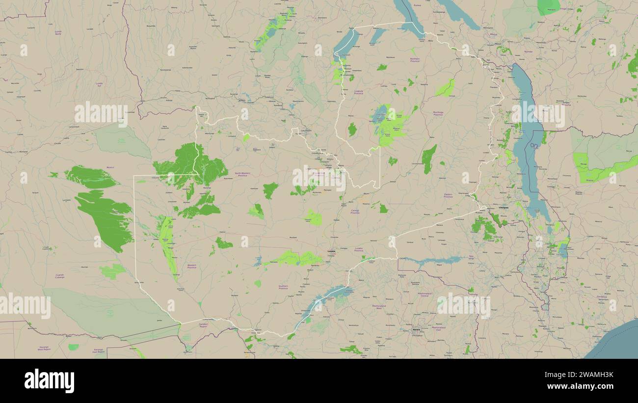 Zambia topographic map hi-res stock photography and images - Alamy