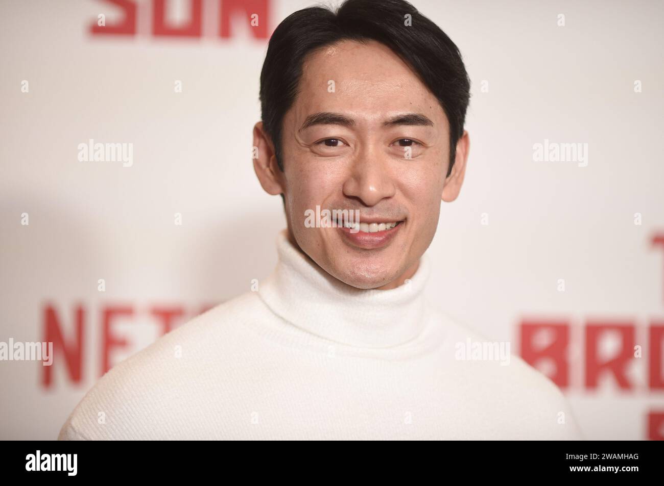 Johnny Chen arrives at the premiere of "The Brothers Sun" on Thursday, Jan. 4, 2024, at Netflix ...