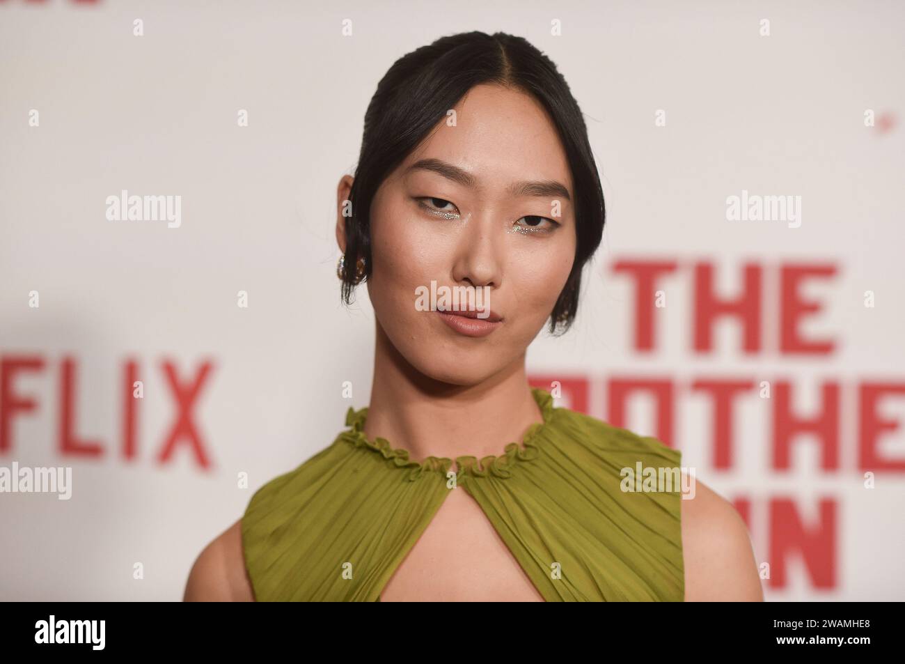 Madison Hu arrives at the premiere of "The Brothers Sun" on Thursday ...