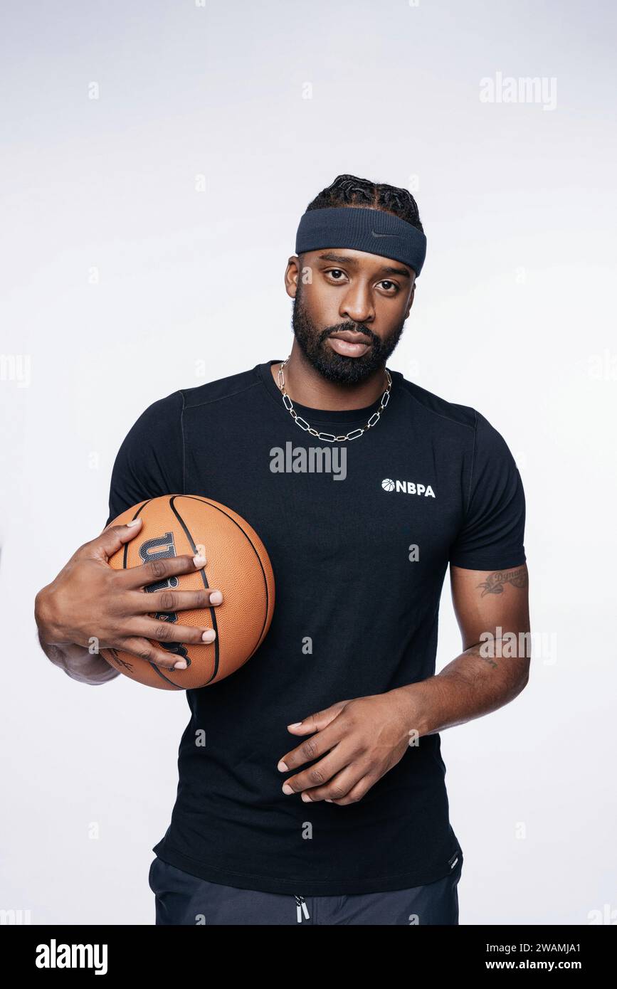Wesley Matthews poses for a portrait on October 2, 2023 in Atlanta ...