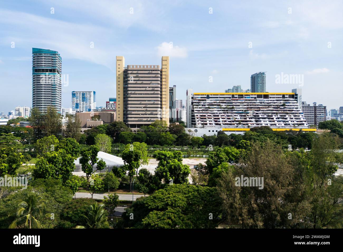 Golden Mile Complex, aerial photograph along South Beach Road, Kallang ...
