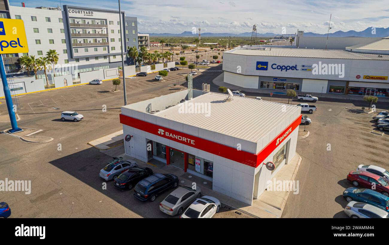 Banorte Bank and General view of Mall Sendero now called Patio ...