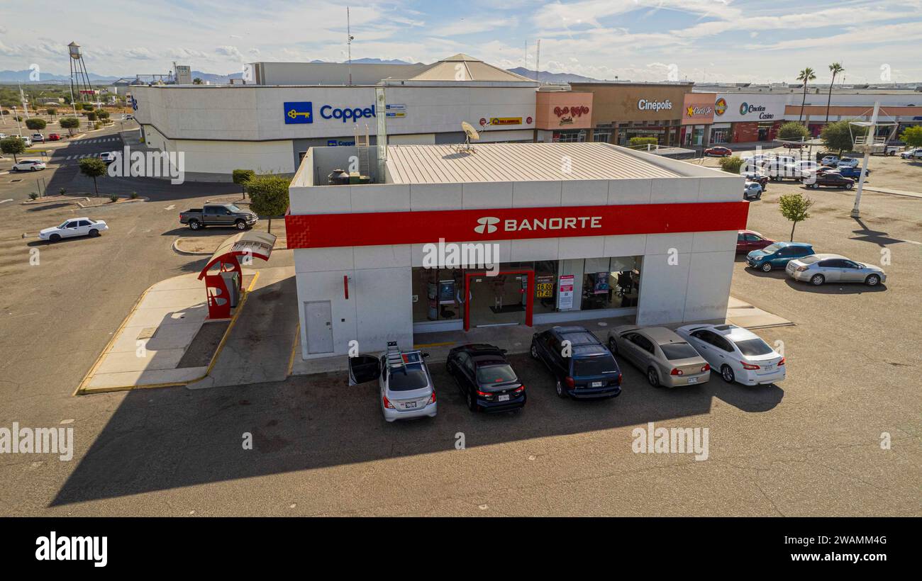 Banorte Bank and General view of Mall Sendero now called Patio ...