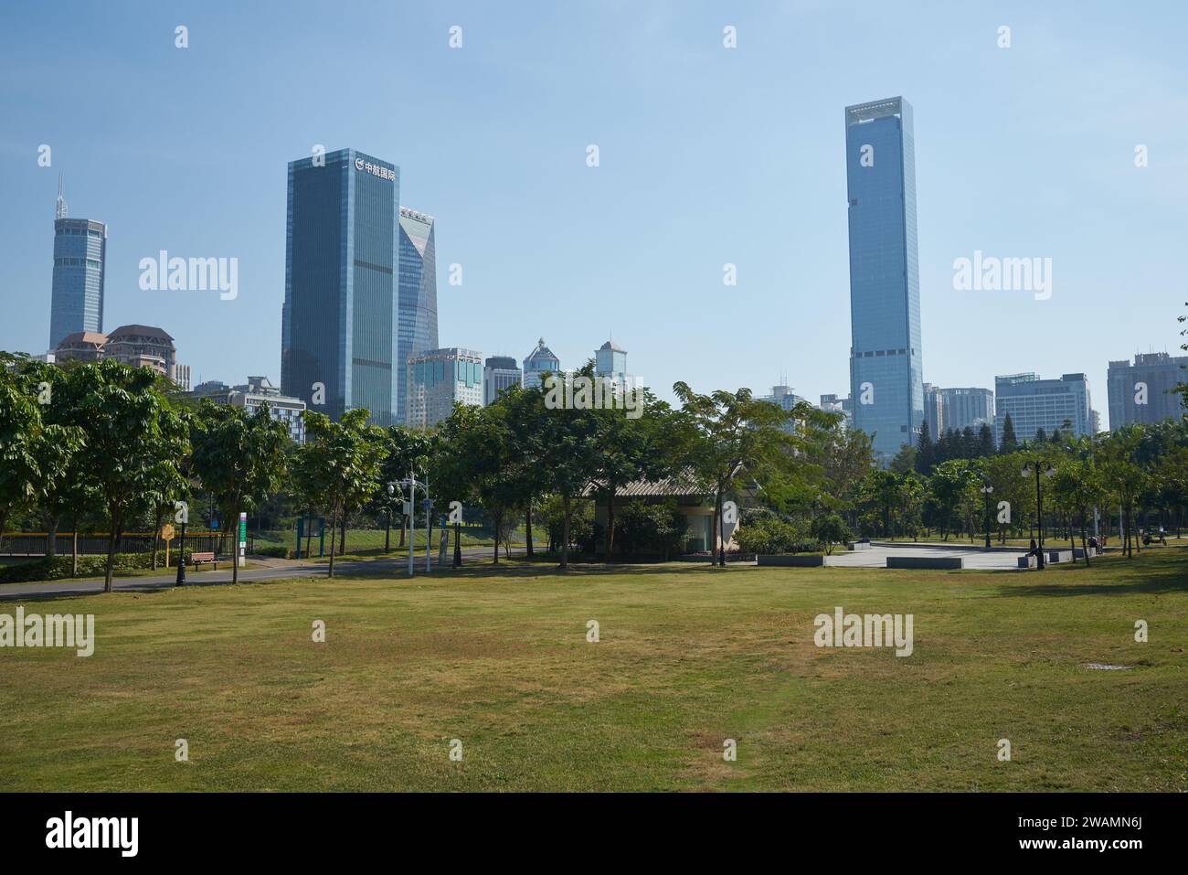 SHENZHEN, CHINA - NOVEMBER 22, 2019: view of Shenzhen Central Park at ...