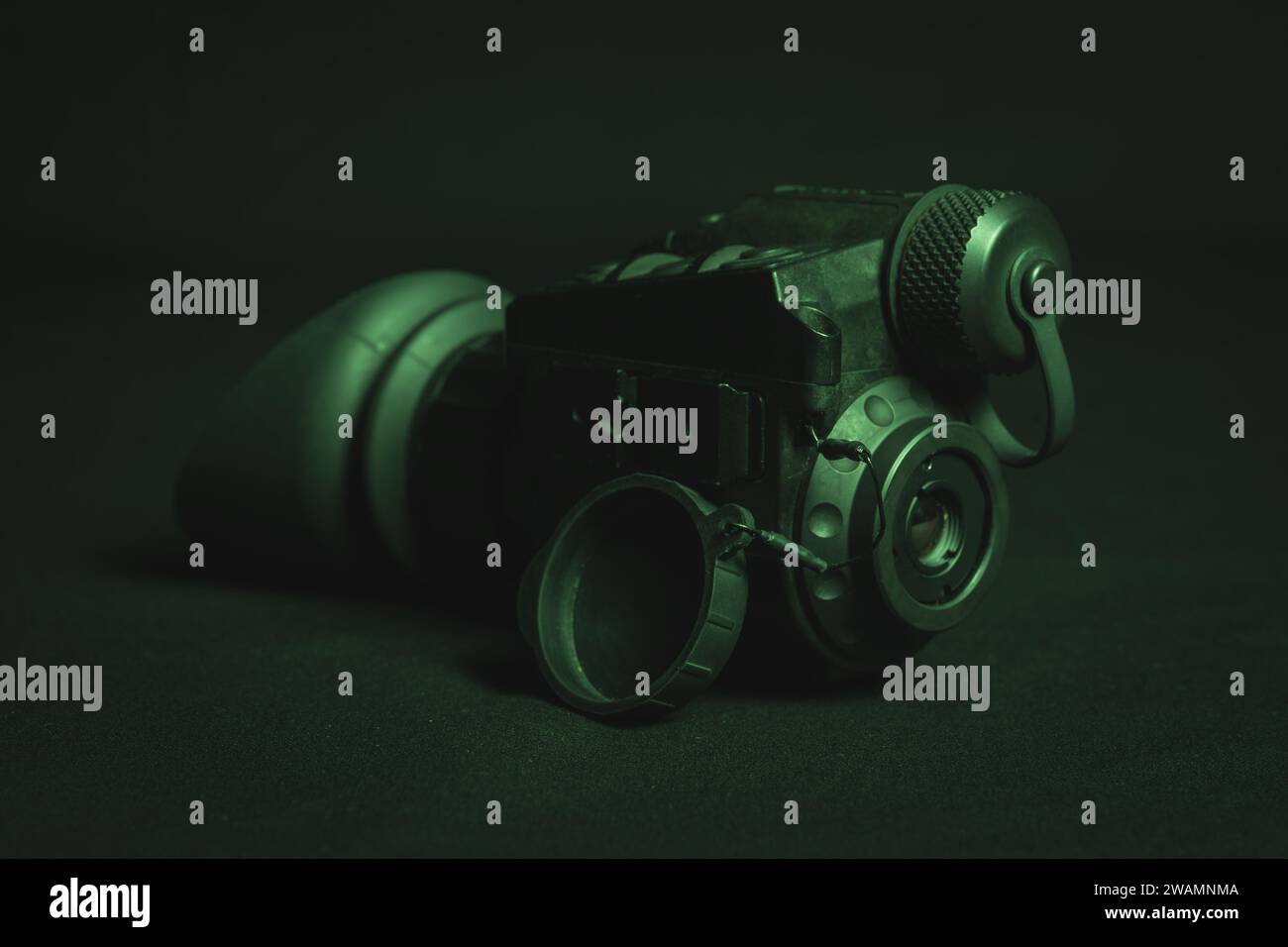 Thermal monocular, close-up photo. Green night vision view Stock Photo ...