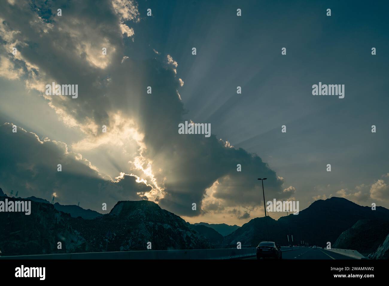 Sunrays in Cloud Stock Photo - Alamy