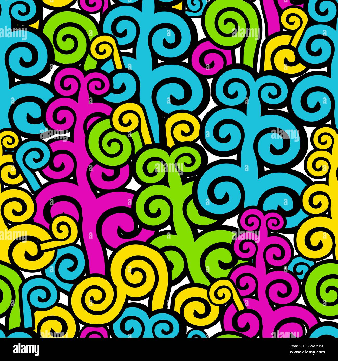 Graphic seamless background of simple stylized trees. hand drawing. Not ...