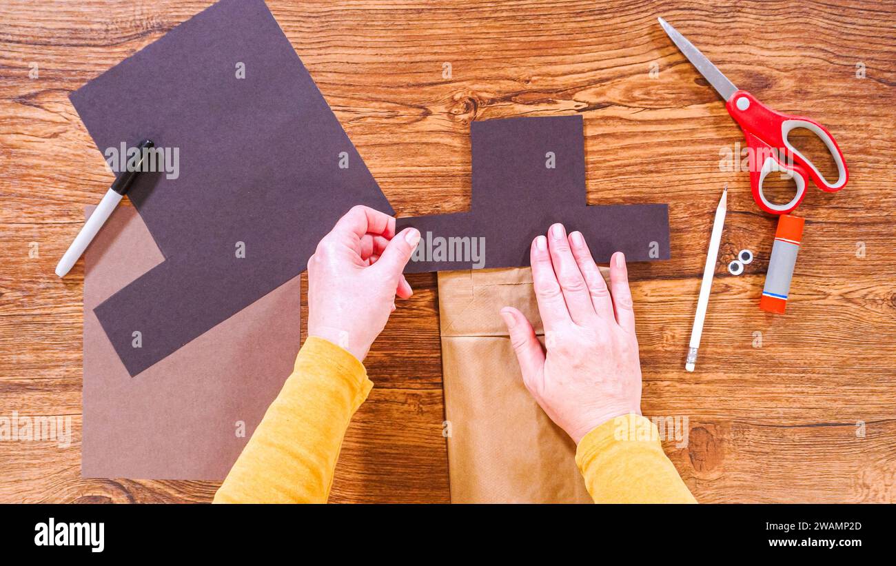 Online Class Teacher Demonstrates Brown Bag Puppet Crafting Stock Photo ...