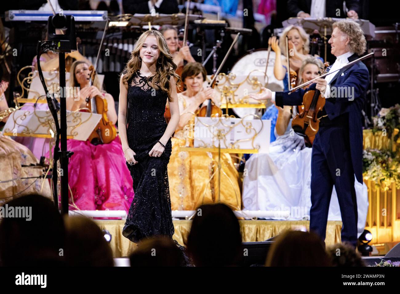 AMSTERDAM - Violinist Andre Rieu and Emma Kok during a New Year's ...