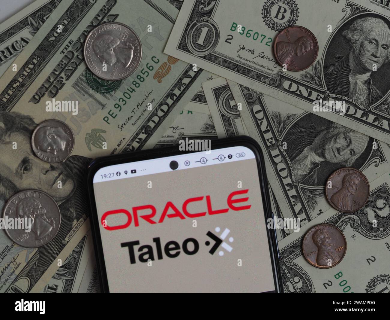 In this photo illustration, a Taleo Corporation logo seen displayed on ...