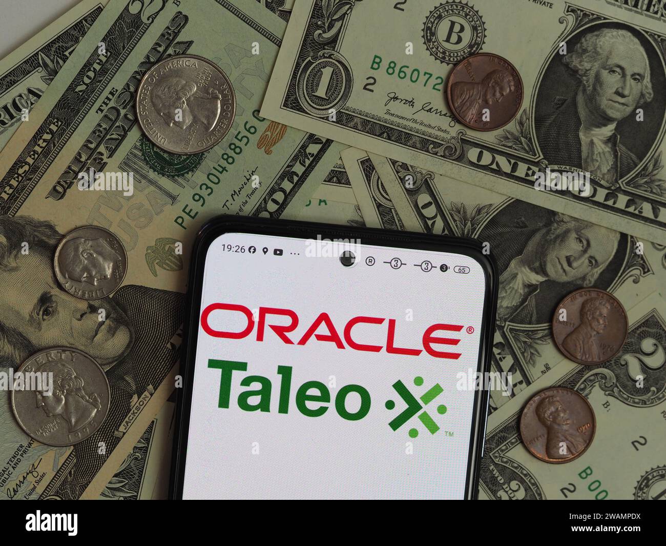 In this photo illustration, a Taleo Corporation logo seen displayed on ...