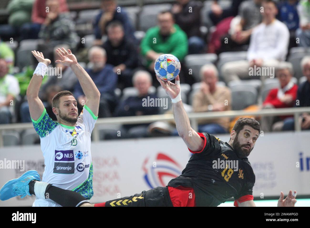 Porec, Croatia. 05th Jan, 2024. Vuko Borozan of Montenegro shots on a ...