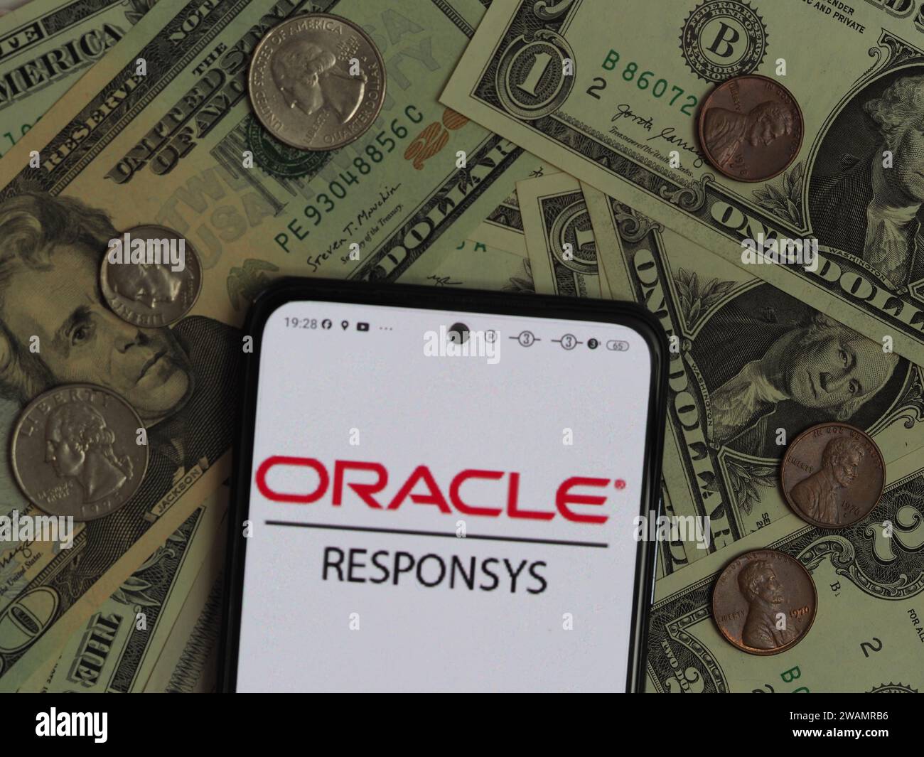 Germany. 05th Jan, 2024. In this photo illustration, an Oracle Responsys logo seen displayed on ...