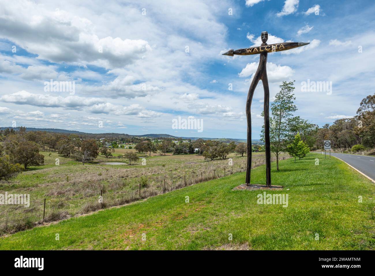 The tallowwood sculpture titled 'True born native man' by Nigel White ...