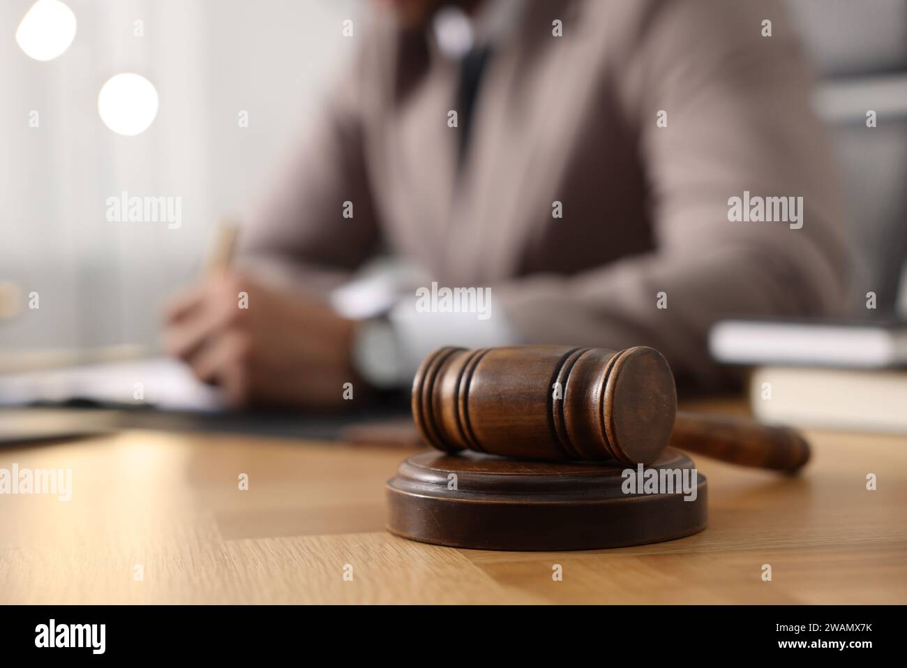 Lawyer working gavel table in hi-res stock photography and images - Alamy