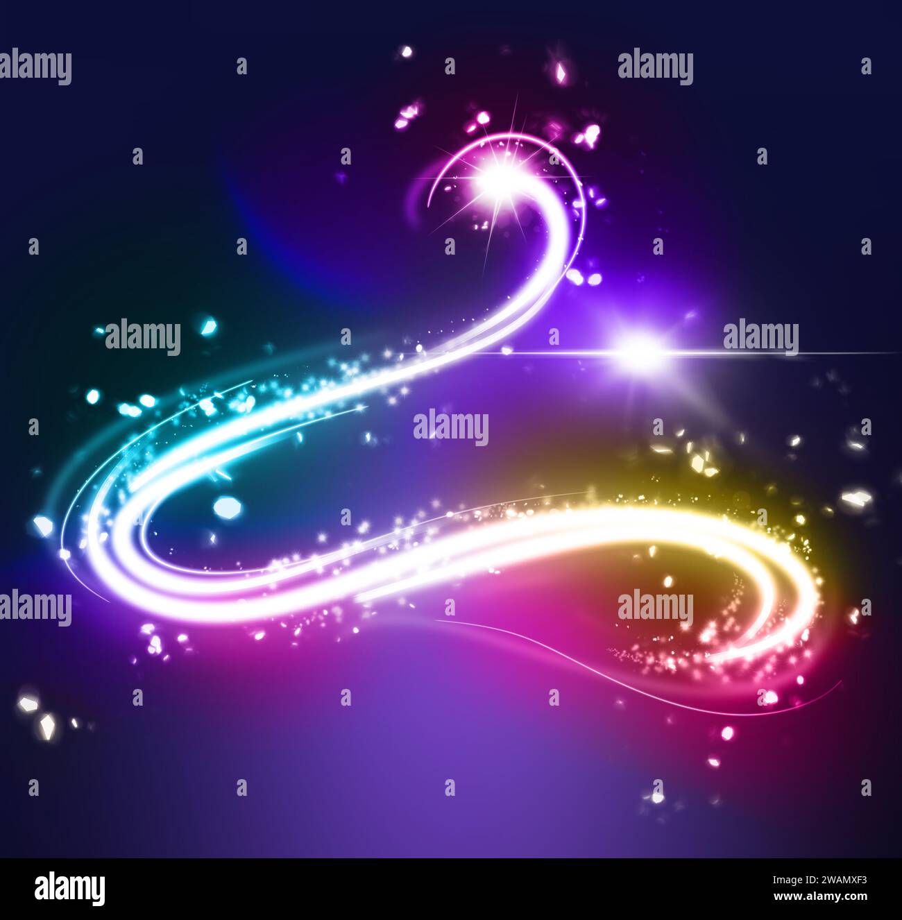 Magic light trace and enchanted lights on gradient background Stock ...