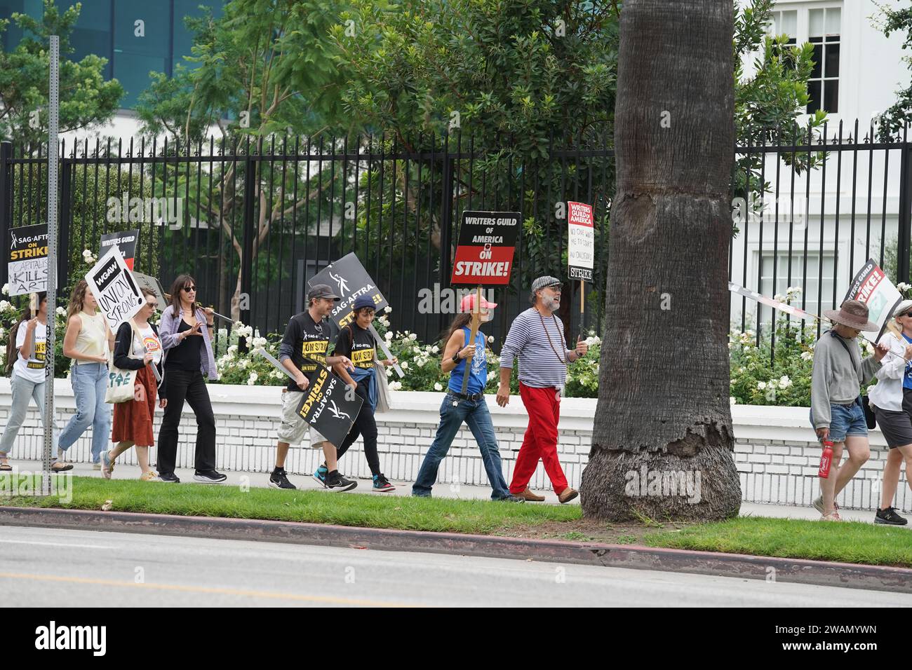 Hollywood actors and writers on strike Stock Photo - Alamy