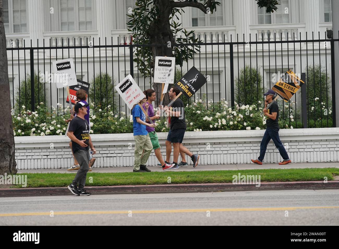 Hollywood actors and writers on strike Stock Photo - Alamy