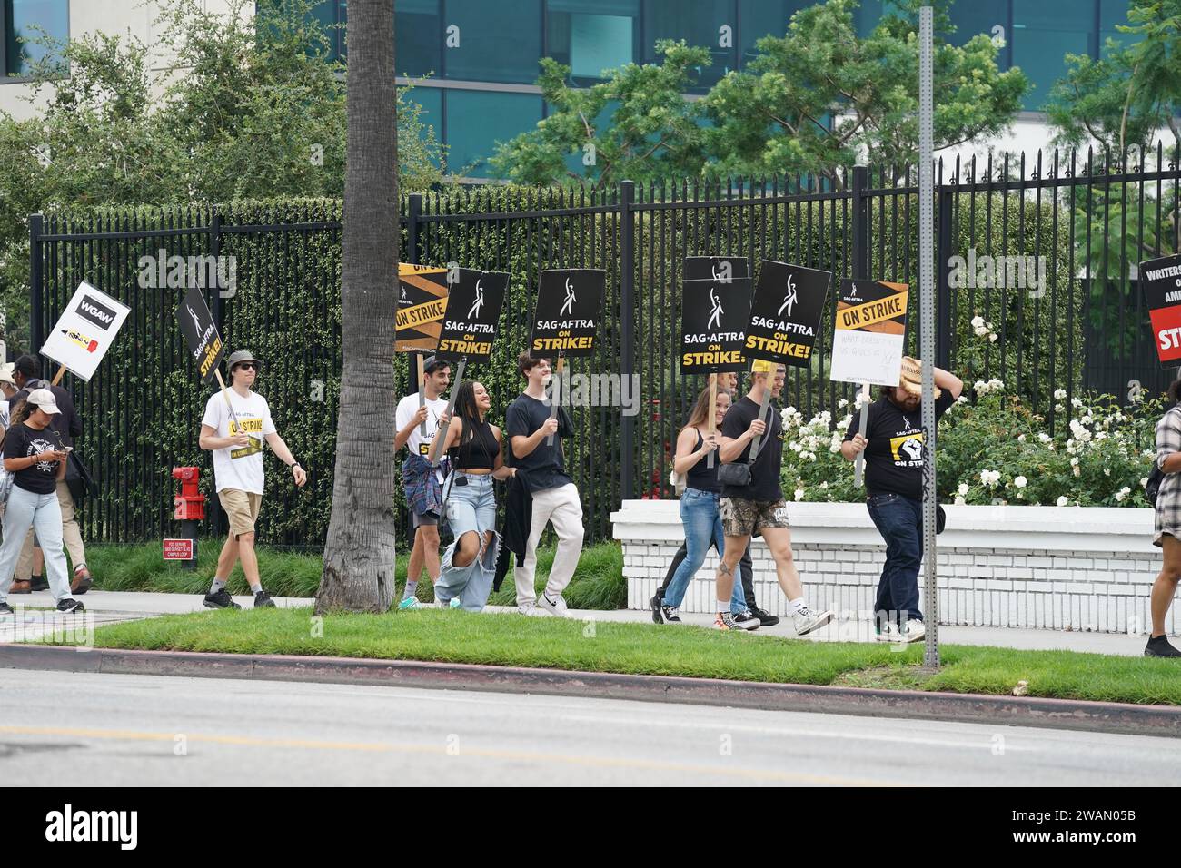 Hollywood actors and writers on strike Stock Photo - Alamy