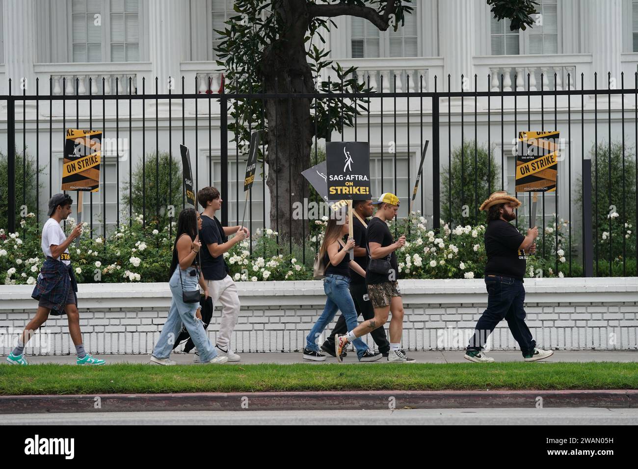 Hollywood actors and writers on strike Stock Photo - Alamy