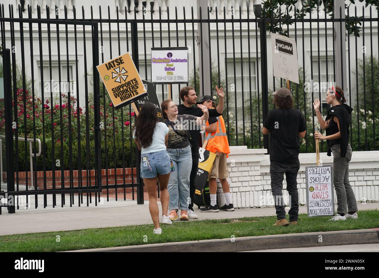 Hollywood actors and writers on strike Stock Photo - Alamy