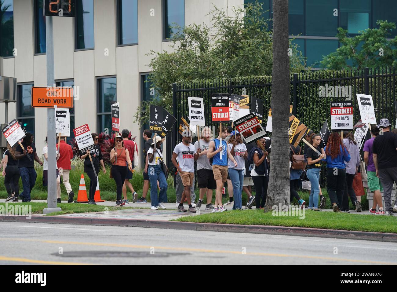 Hollywood actors and writers on strike Stock Photo - Alamy