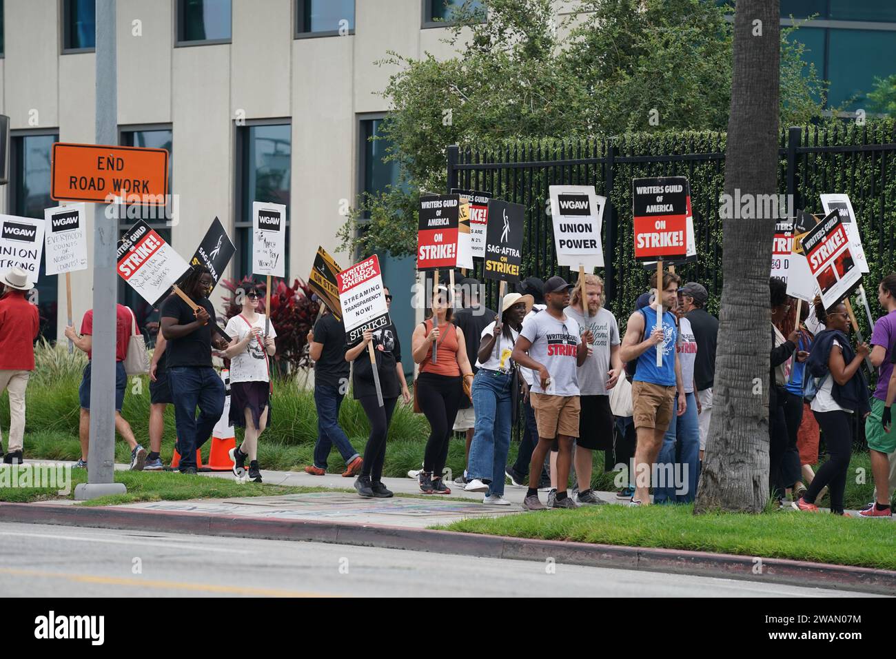 Hollywood actors and writers on strike Stock Photo - Alamy