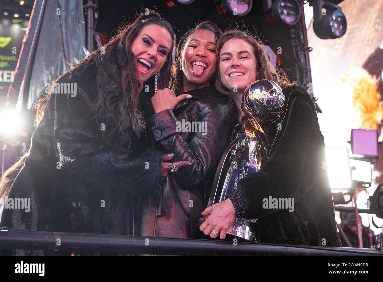 Gotham FC players Kelley O'Hara, Midge Purce and Ali Krieger with their ...
