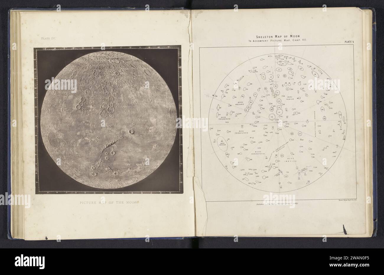 Skeleton map of the moon, c. 1870 - in or before 1873 print print maker ...