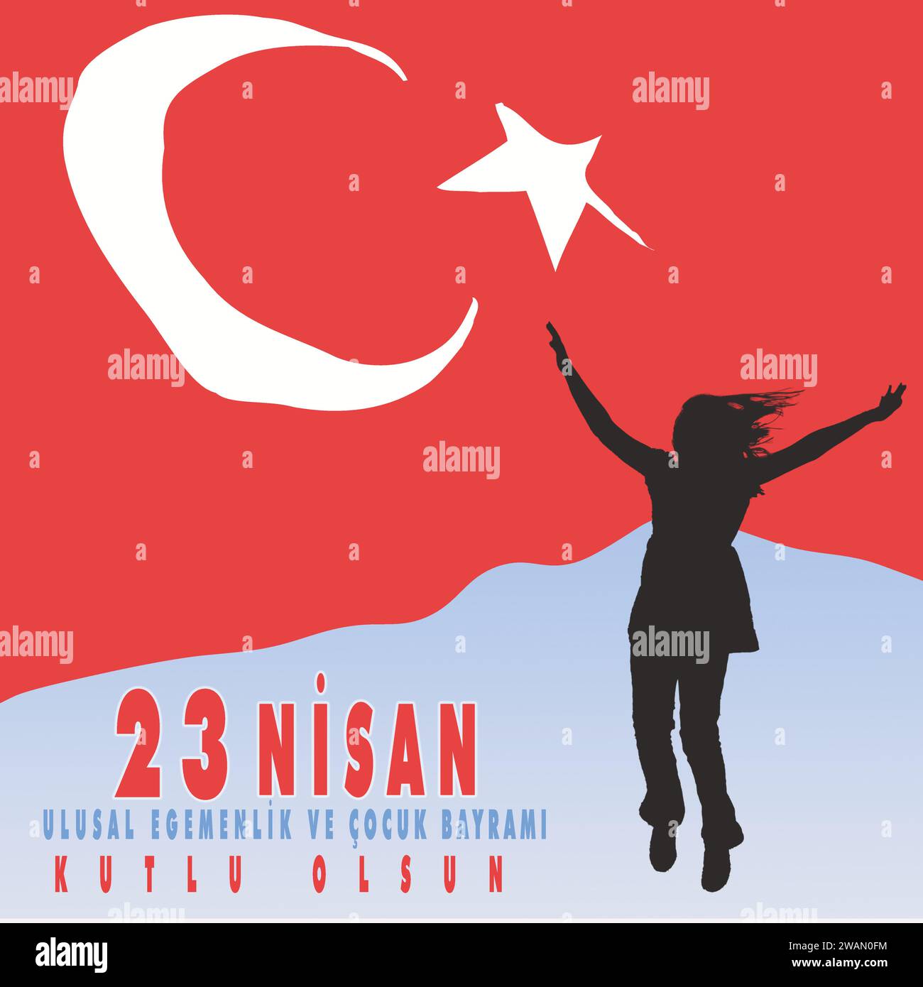 23 Nisan Ulusal Egemenlik ve Cocuk Bayrami or A vibrant graphic for ...