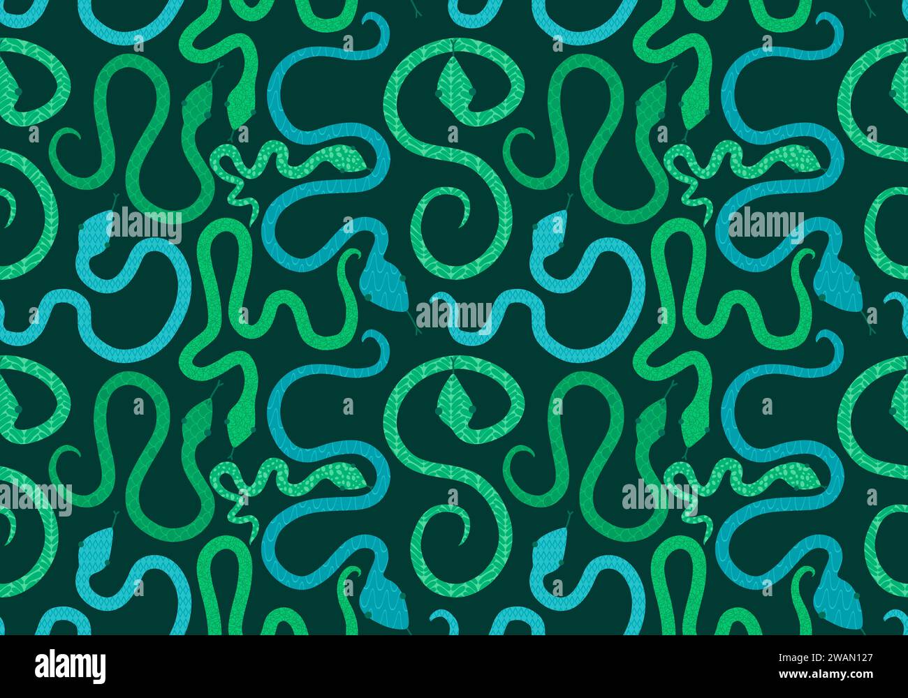 Christmas cartoon animals seamless snake pattern for new year wrapping ...