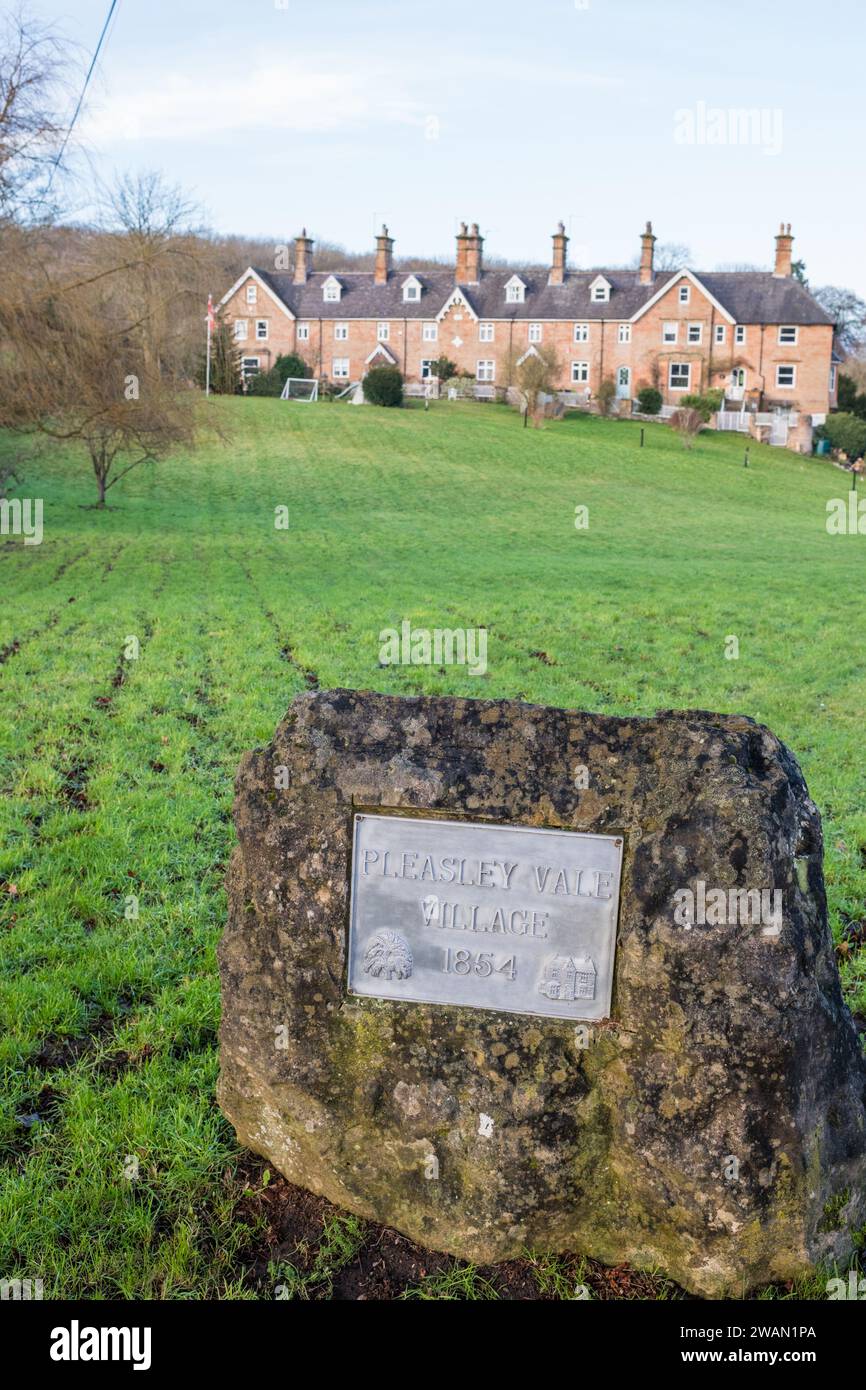 The village of Pleasley vale on the Nottinghamshire, Derbyshire built ...