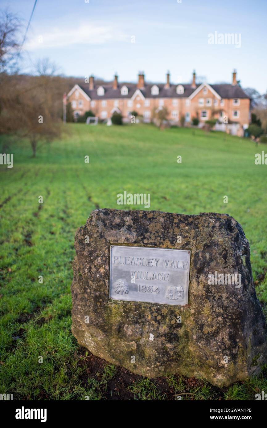The village of Pleasley vale on the Nottinghamshire, Derbyshire built ...