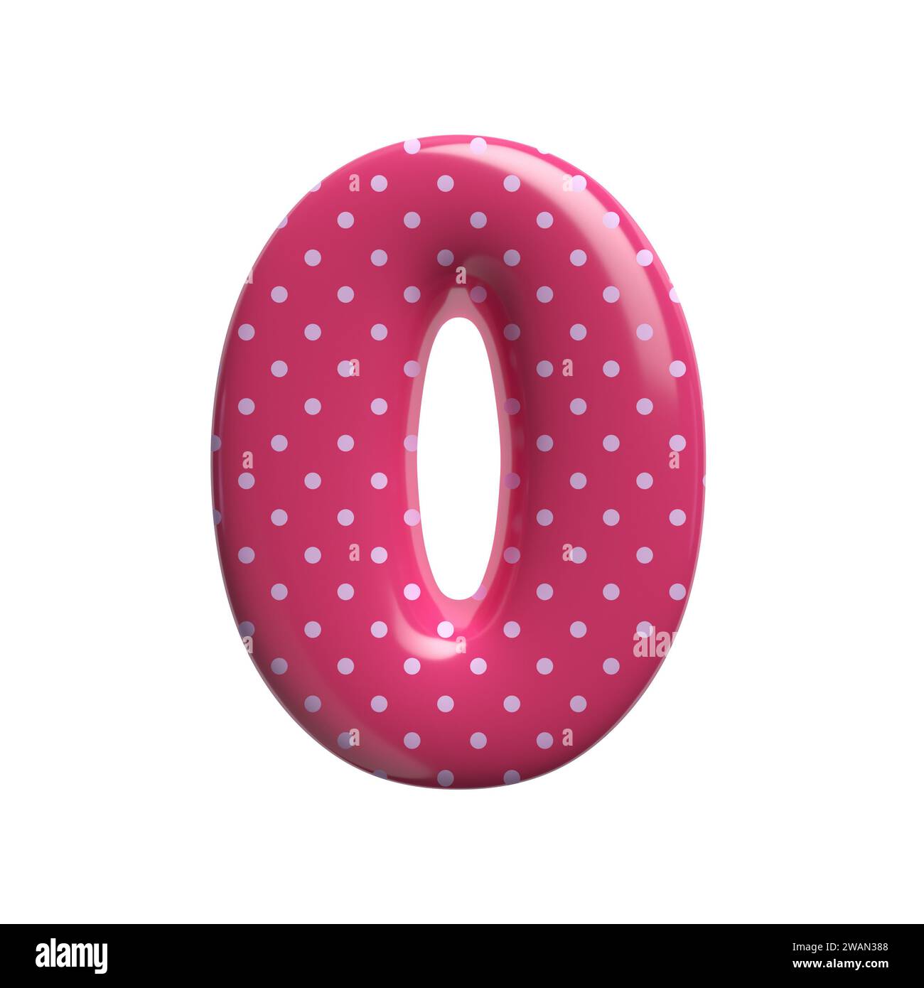 Polka dot number 0 - 3d pink retro digit - Suitable for Fashion, retro ...
