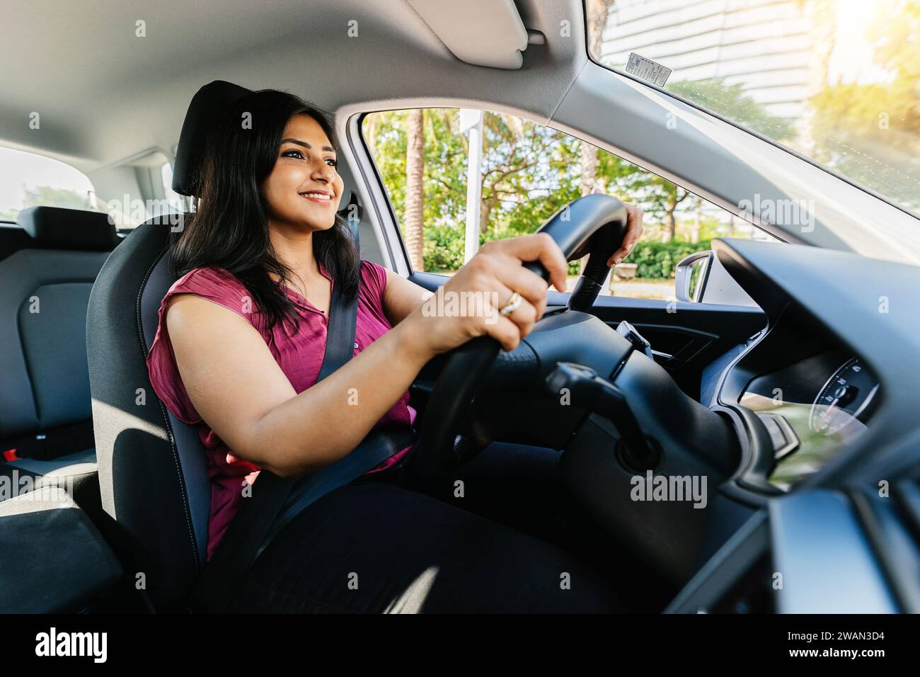 Indian woman driving a hi-res stock photography and images - Alamy