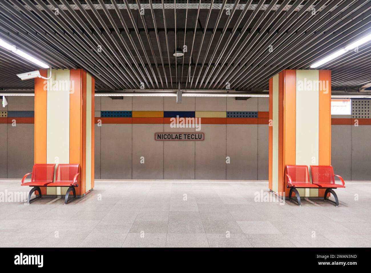 Nicolae Teclu metro station platform in Bucharest Romania Stock Photo ...