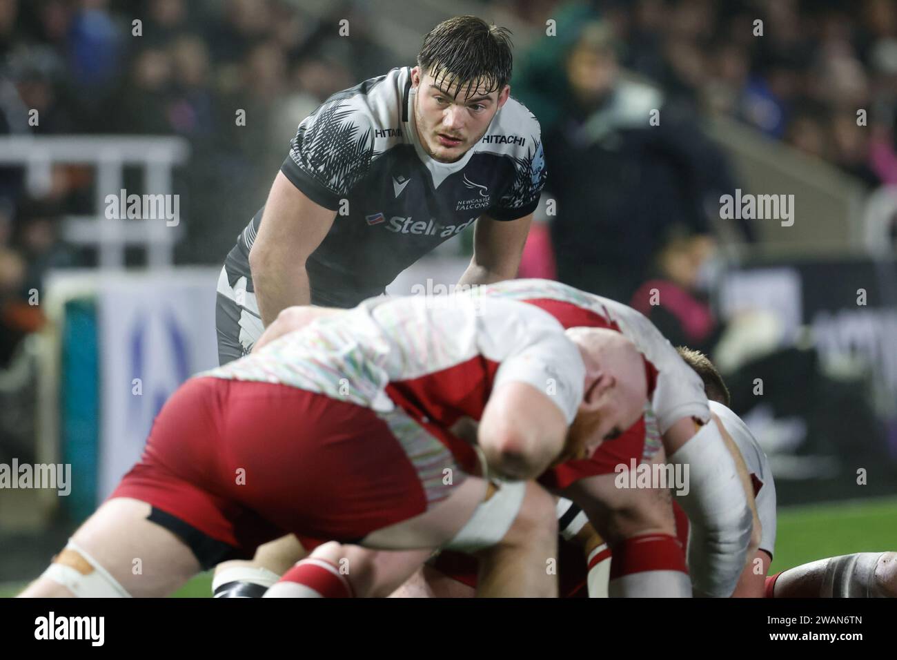 Newcastle, UK. 05th Jan, 2024. Pedro Rubiolo of Newcastle Falcons looks ...