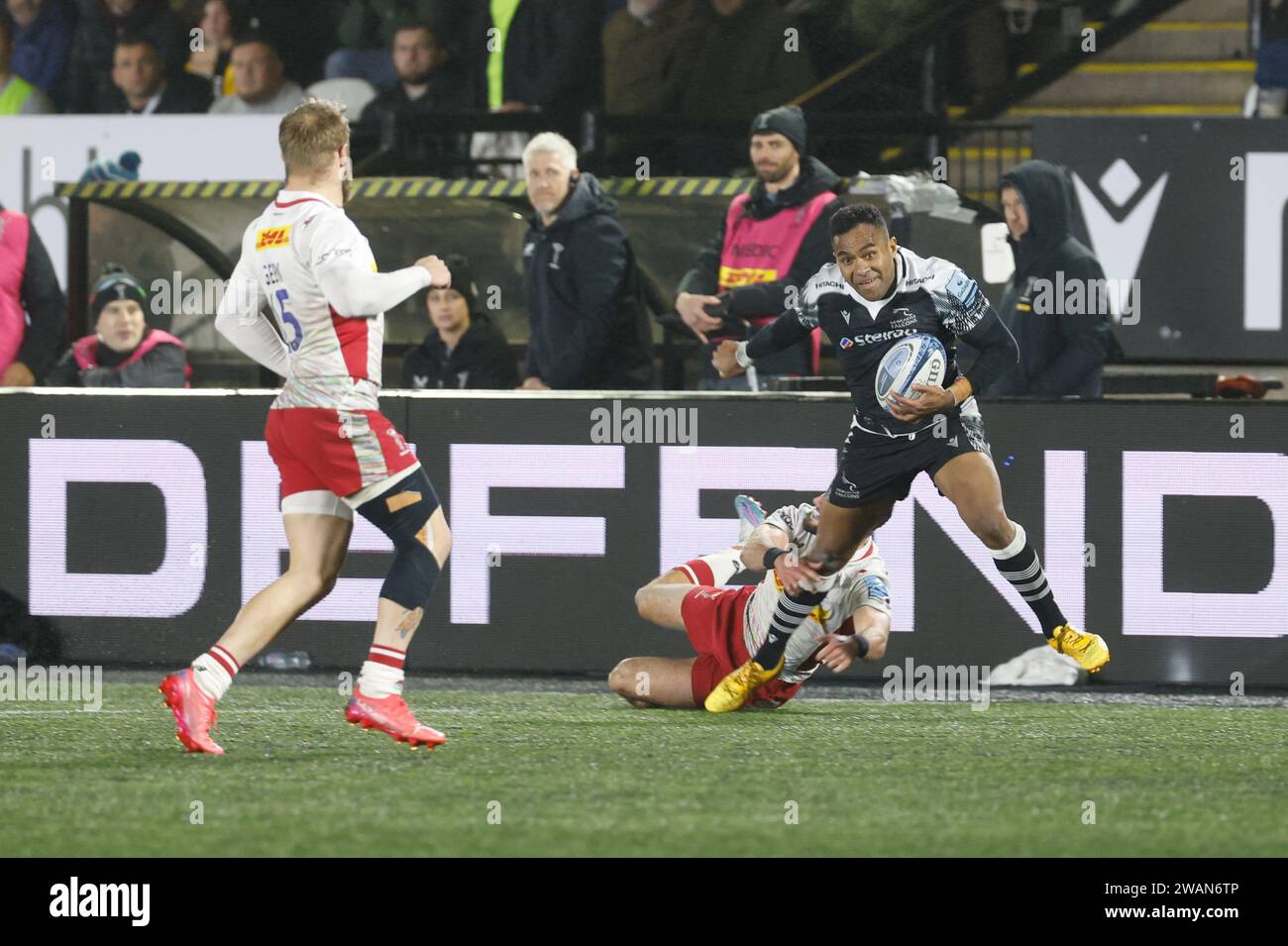 Newcastle, UK. 05th Jan, 2024. George Wacokecoke of Newcastle Falcons ...