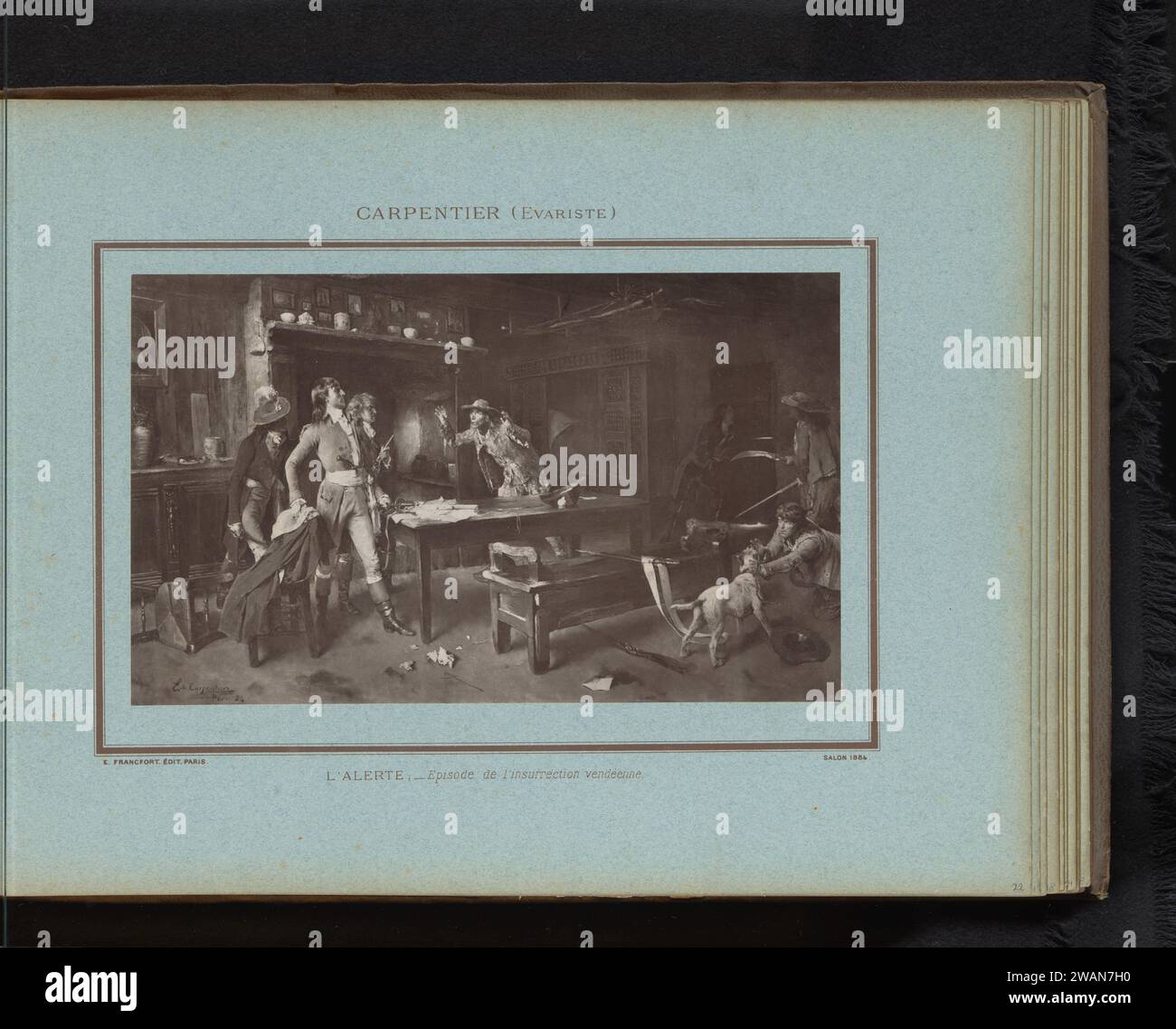 Reproduction of a painting of a scene from the rebellion in the Vendée ...