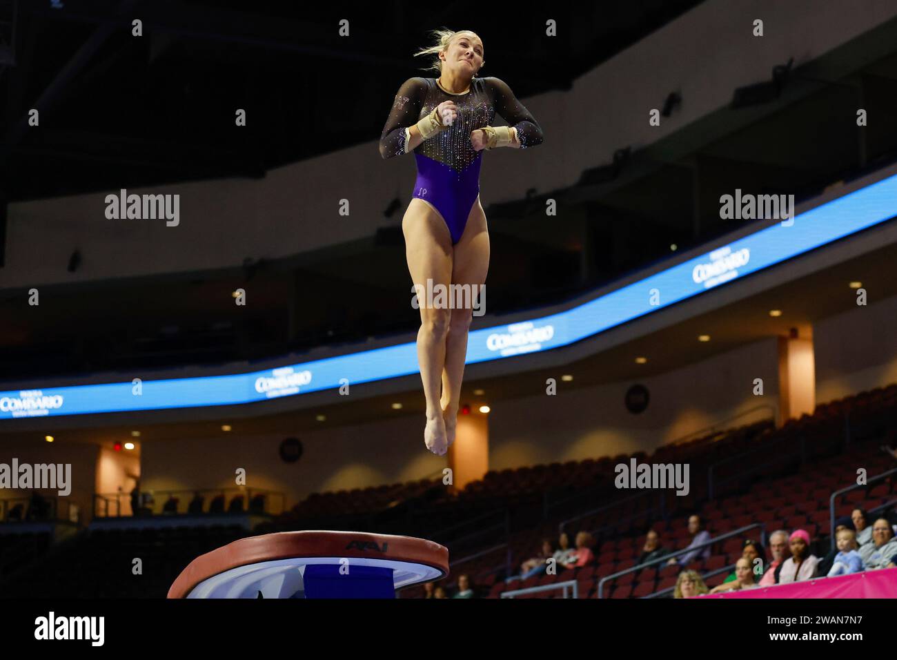 Washington's Emily Innes competes on the vault during an NCAA ...