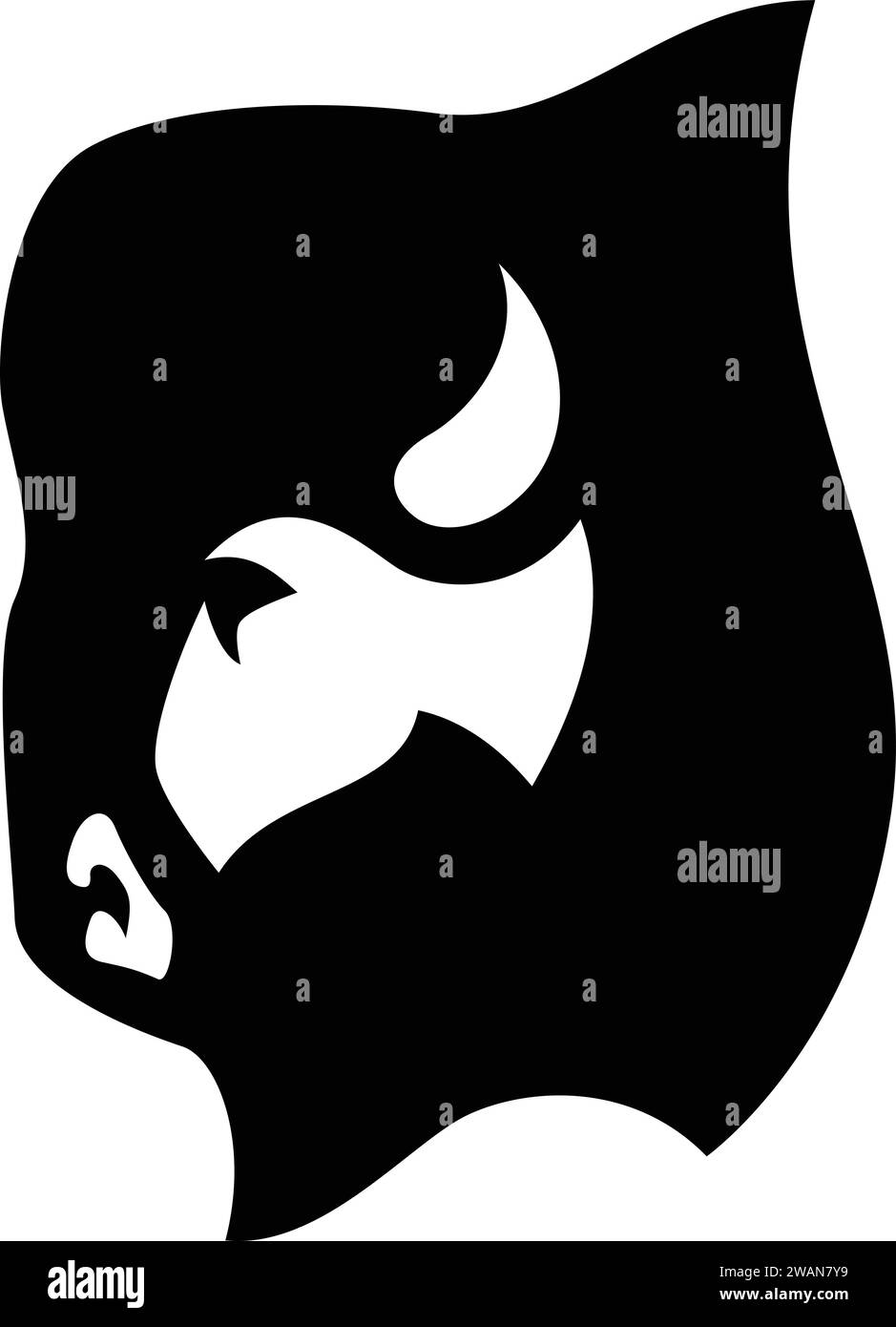Simple Symbol of Bison Head Stock Vector Image & Art - Alamy