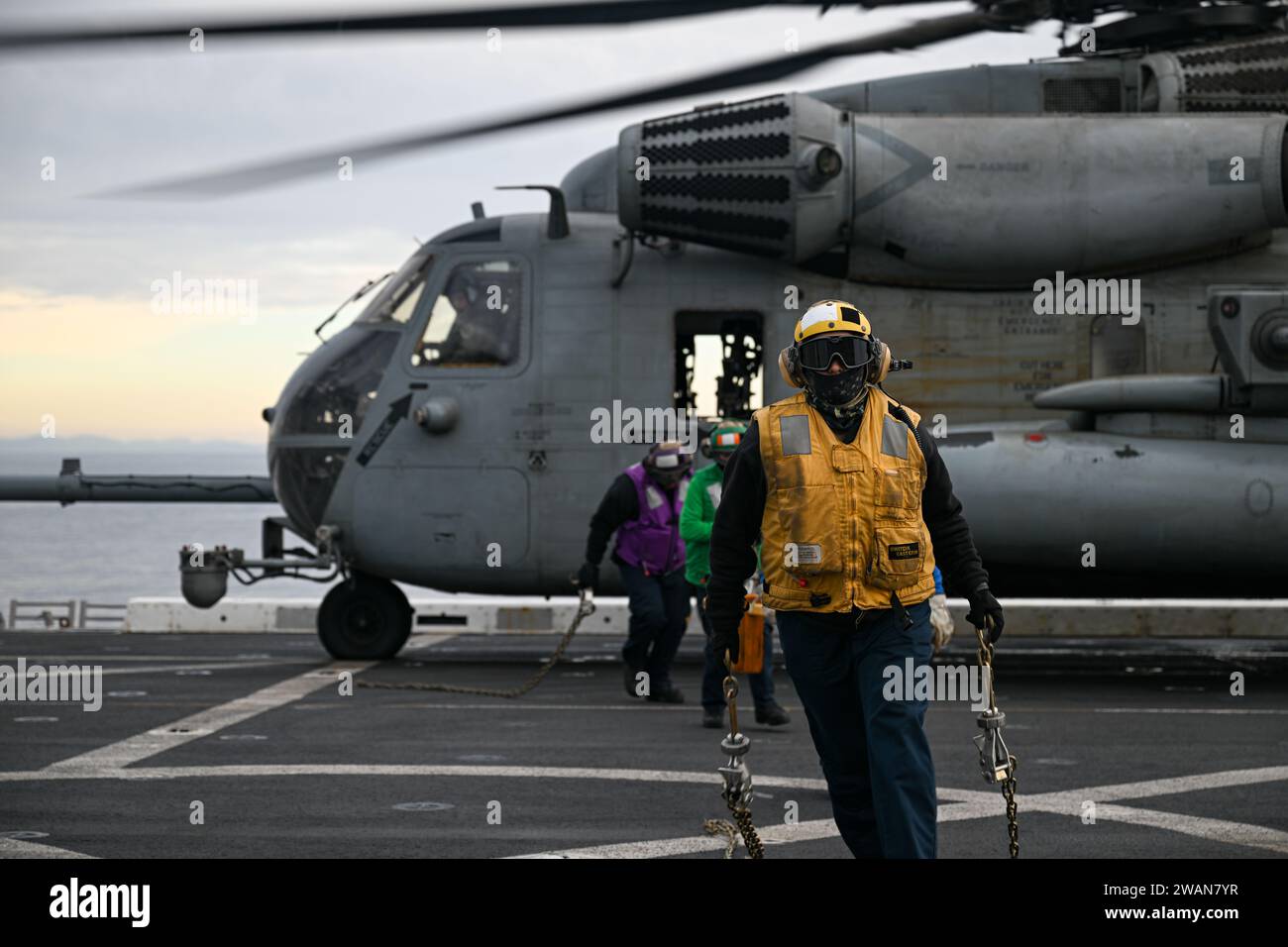 Sailors assigned to the San Antonio-class amphibious transport dock ...
