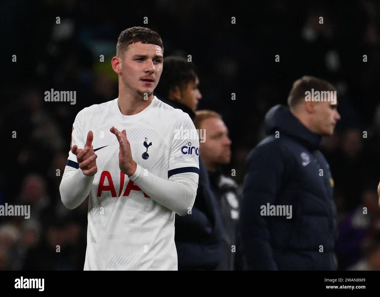 London, UK. 05th Jan, 2024. Jamie Donley of Tottenham Hotspur looks on ...