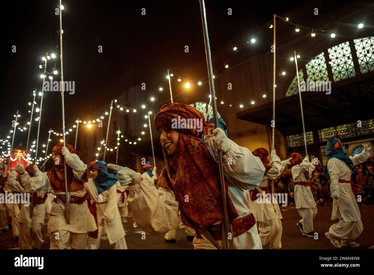 Barcelona, Spain. 5th Jan, 2024. Roughly 1200 actors, dancers and ...