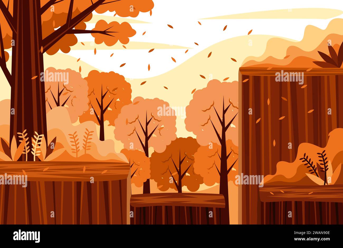 flat landscape nature view mountain illustration Stock Photo - Alamy