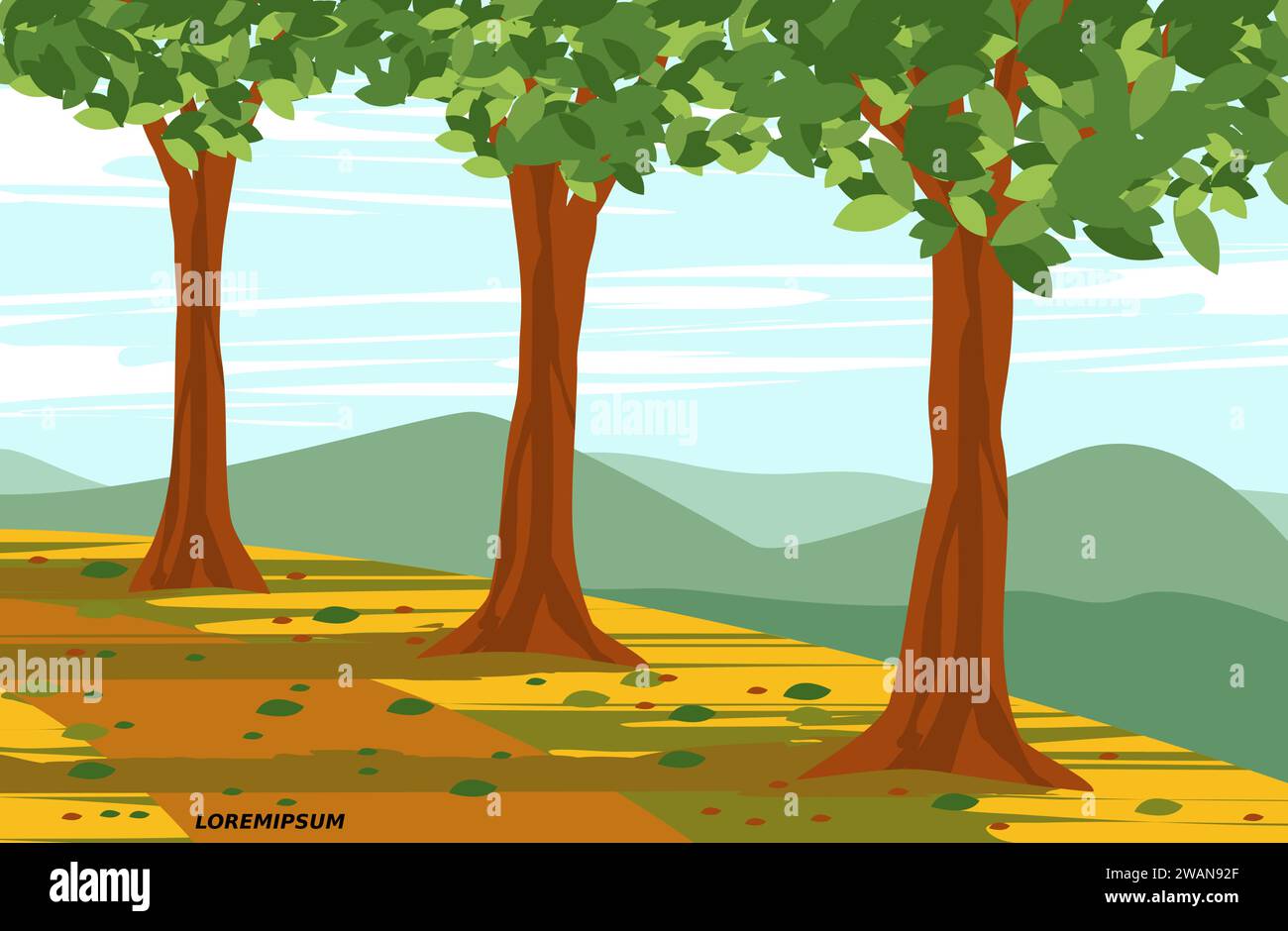 flat landscape nature view mountain illustration Stock Vector Image ...